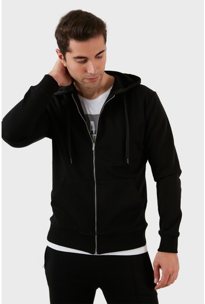 Exxe Pamuklu Cepli Fermuarlı Kapüşonlu Sweat Erkek Sweat 6141001 Exxe Pamuklu Cepli Fermuarlı Kapüşonlu Sweat Erkek Sweat 6141001