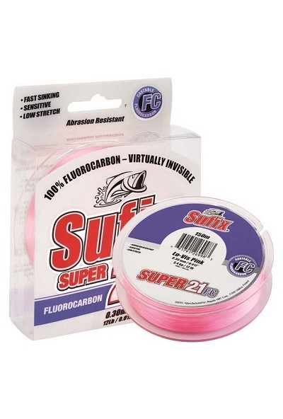 Sufix Super 21 Fluorocarbon Misina 50MT Pink 0.16MM Sufix Super 21 Fluorocarbon Misina 50MT Pink 0.16MM