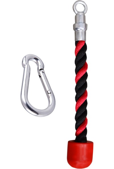 Profesyonel Tekli Triceps Halatı Kırmızı Siyah Kırmızı Topuzlu Kanca Hediyeli Profesyonel Tekli Triceps Halatı Kırmızı Siyah Kırmızı Topuzlu Kanca Hediyeli