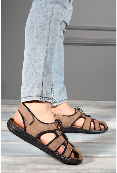 Dunlop 1702 Deri Cırtlı Erkek Sandalet Terlik