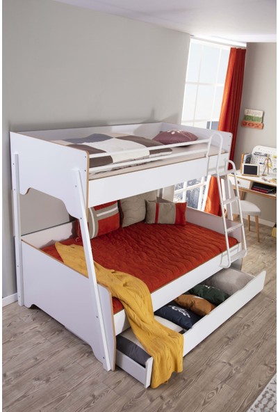Bubu Home Retro 3 Kişilik Geniş Ranza Yavrulu Bubu Home Retro 3 Kişilik Geniş Ranza Yavrulu