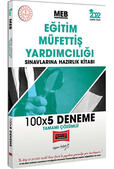 Yargı Yayınevi 2022 MEB Eğitim Müfettiş Yardımcılığı Sınavlarına Hazırlık Kitabı Tamamı Çözümlü 100X5 Deneme Yargı Yayınevi 2022 MEB Eğitim Müfettiş Yardımcılığı Sınavlarına Hazırlık Kitabı Tamamı Çözümlü 100X5 Deneme