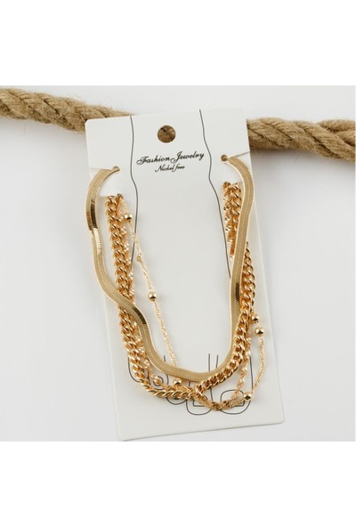 Strong Art 4'lü Lüks Italyan Zincirli Halhal