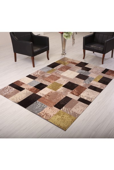Leatinn Çok Renkli Patchwork Deri Halı