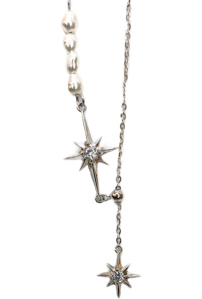 Adore Gümüş Özel Tasarım Incili Kutup Yıldızı