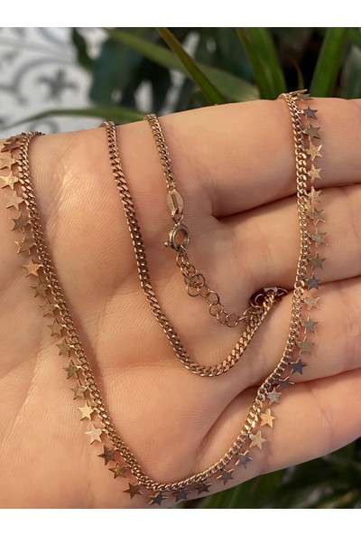 Sera Silver Gold Yıldızlı Gümüş Kolye