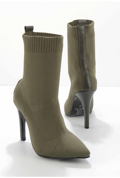 Bambi Haki Streç Kadın Bot & Bootie K02575210917
