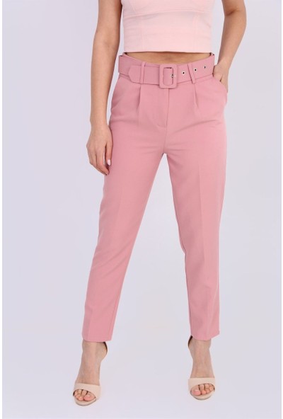 Kemerli Pantolon Pembe