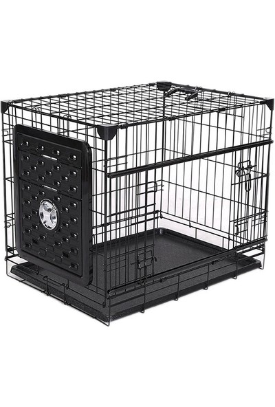 Flip Katlanır Kapılı Köpek Kafesi Siyah 76X53X61H cm