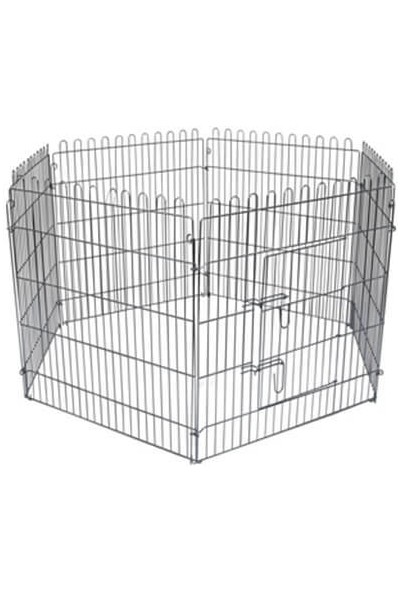 Flamingo Metal Köpek Eğitim ve Oyun Çiti 80X80 cm 6 Parça Flamingo Metal Köpek Eğitim ve Oyun Çiti 80X80 cm 6 Parça