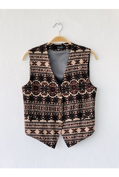 Retrobird Tasarım Yelek Kadın Çok Renkli