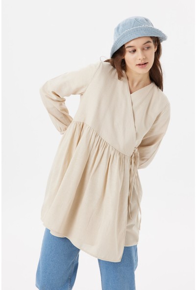 Fahhar Pamuk Kruvaze Kimono Taş Fahhar Pamuk Kruvaze Kimono Taş