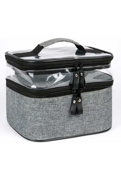 Ankaflex Gri Exp. Makyaj Çantası Seyahat Çantası Organizeri Çift Bölmeli Makyaj Bakım Çantası Aparat Aksesuar Ankaflex Gri Exp. Makyaj Çantası Seyahat Çantası Organizeri Çift Bölmeli Makyaj Bakım Çantası Aparat Aksesuar