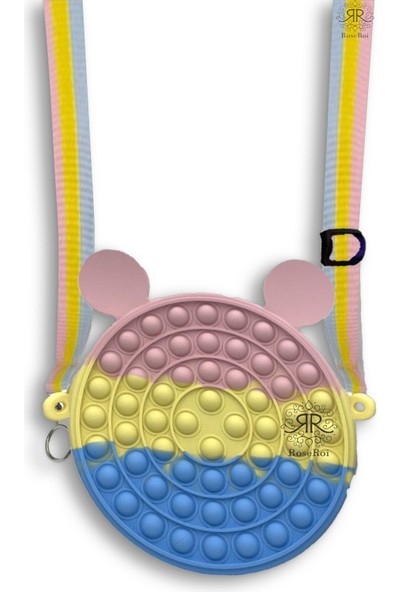 Roseroi Popit Kulaklı Çanta Duyusal Pop It Ayarlanabilir Askılı Çocuk Çantası