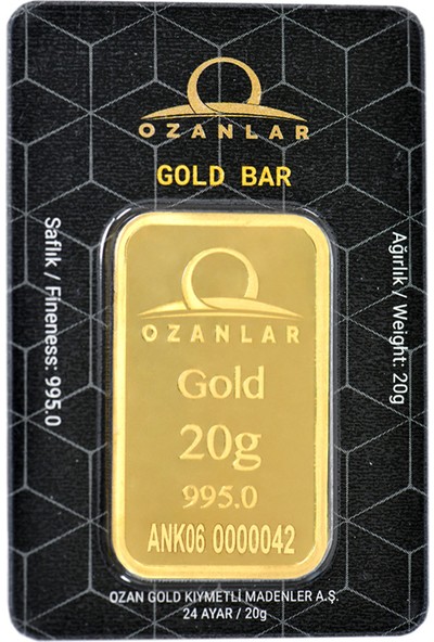 Ozanlar Gold 20 gr 24 Ayar Külçe Altın Ozanlar Gold 20 gr 24 Ayar Külçe Altın