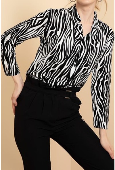 Renna Desenli Bayan Gömlek