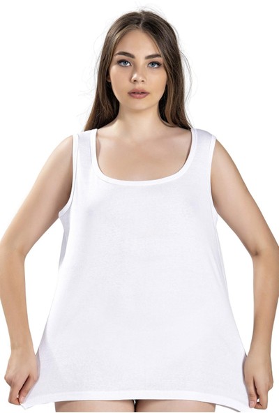 Jiber Kadın Pamuklu Kalın Askılı Büyük Beden 4'lü Atlet - 640