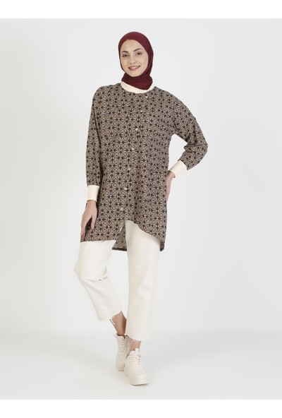 Loreen Desenli Tunik - Latte - Loreen Loreen Desenli Tunik - Latte - Loreen