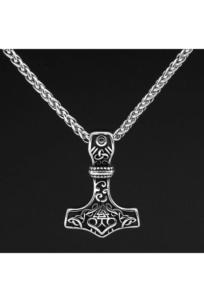 Viking Valknut & Triquetra Işlemeli Thor Mjollnir Tasarım 316L Erkek Çelik Kolye Viking Valknut & Triquetra Işlemeli Thor Mjollnir Tasarım 316L Erkek Çelik Kolye