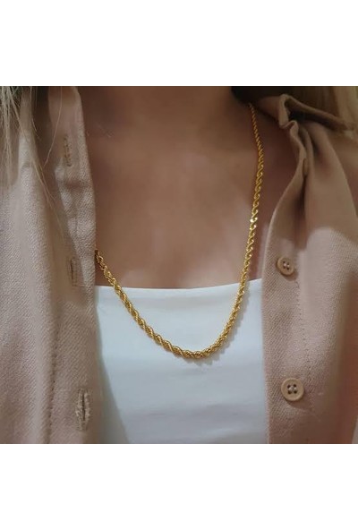 Çelikoğlu Kuyumculuk 22 Ayar Altın Kaplama Burgu Zincir