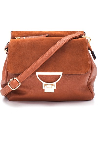 Kadın Süet Detaylı Omuz Çantası