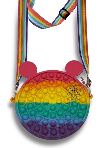 Roseroi Popit Kulaklı Çanta Duyusal Pop It Ayarlanabilir Askılı Çocuk Çantası