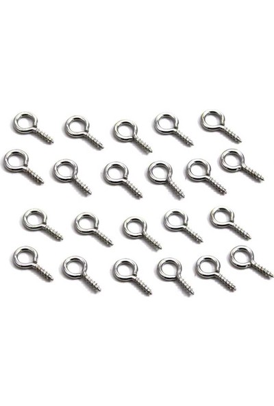 Getshopmini Epoksi Kolye Vidası Minik Gümüş 25 Adet