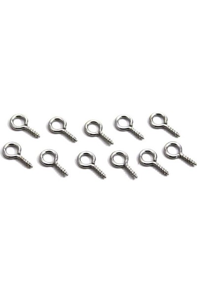 Getshopmini Epoksi Kolye Vidası Minik Gümüş 10 Adet