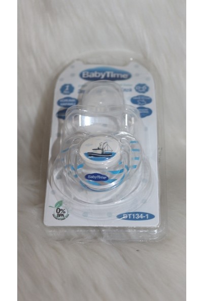 BabyTime Damaklı Şeffaf Desenli Koruyucu Kapaklı Emzik 18+ Ay (3 No) Yelkenli