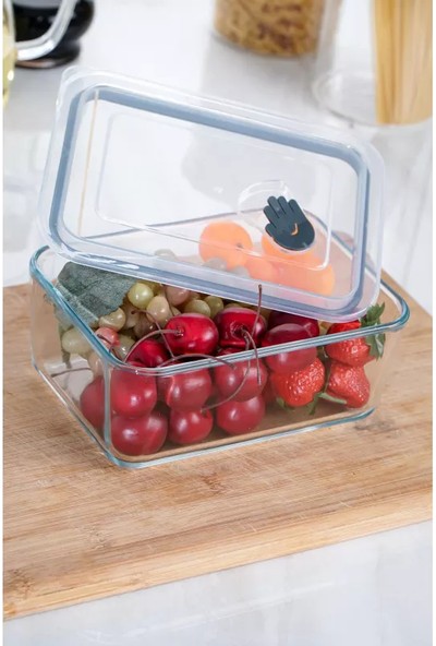 Acar Olivya Dikdörtgen Vakumlu Cam Saklama Kabı - 1,2 Lt MSM054 Acar Olivya Dikdörtgen Vakumlu Cam Saklama Kabı - 1,2 Lt MSM054