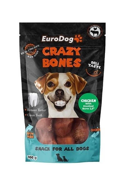 Eurodog Crazy Bones Tavuklu Düğümlü Kemik Köpek Ödül Maması 100GR Eurodog Crazy Bones Tavuklu Düğümlü Kemik Köpek Ödül Maması 100GR