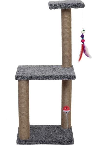 Petitoys Iki Katlı Kedi Tırmalaması 86 cm Stepli Büyük Tırmalama Tahtası Kedi Oyuncaklı, Catnip Kokulu