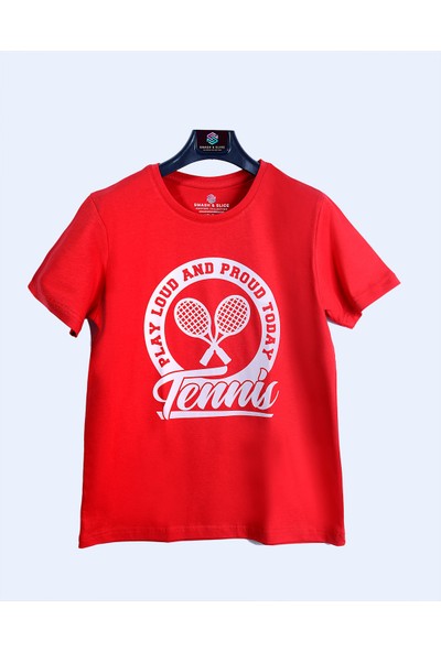 Smash & Slice Tenis Temali Baskılı Unisex Çocuk T-Shirt  Smash & Slice Tenis Temali Baskılı Unisex Çocuk T-Shirt