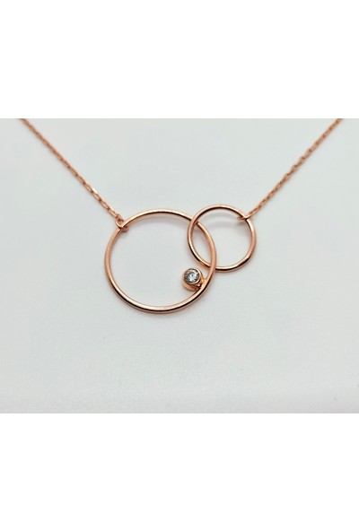 Miika Çift Halkalı Rose Gümüş Kolye Miika Çift Halkalı Rose Gümüş Kolye