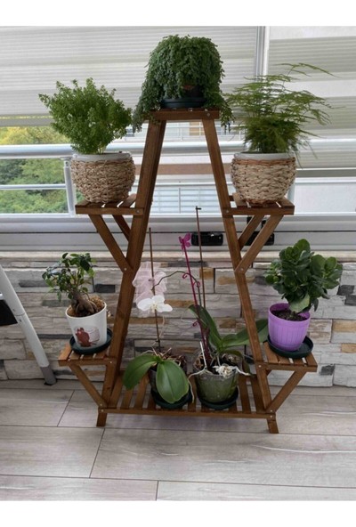 Legno Ahşap Ceviz Renkli 6 Bölmeli Çiçeklik Legno Ahşap Ceviz Renkli 6 Bölmeli Çiçeklik