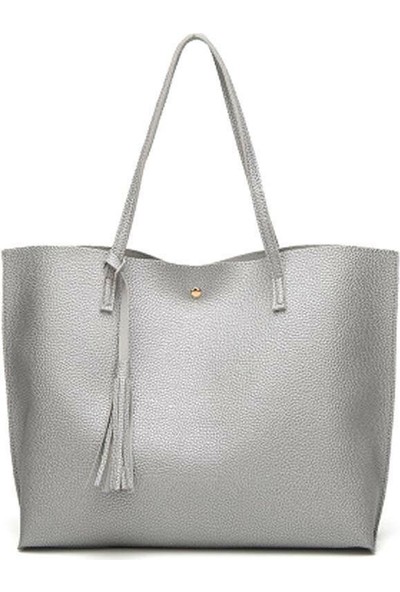 Xinh (Gümüş) Kadınlar Moda Omuz Çantası Tote Büyük Çanta Ofis Bayanlar Çanta Pu Deri Çanta (Yurt Dışından)