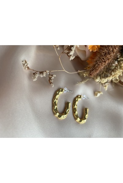 Vivi Light Takı Goldyarım Ay Küpe