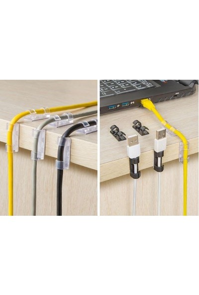 Epazzar Yapışkanlı Mini 20LI Klips USB Pc Adaptör Kablo Tutucu Aparat Siyah Epazzar Yapışkanlı Mini 20LI Klips USB Pc Adaptör Kablo Tutucu Aparat Siyah