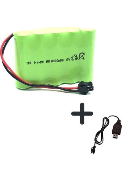 Bataryapil 6V 1800MAH Oyuncak Araba Pili + USB Şarj Aleti