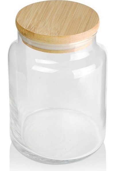Bambu Kapaklı Cam Kavanoz 800 ml