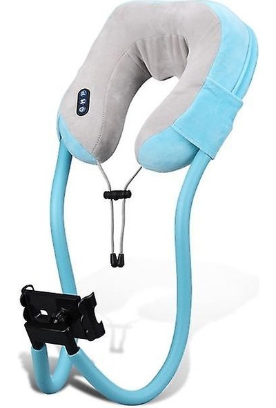 Telefon Tutucu Omuz Servikal Masaj (Mavi) ile 1 U Şeklinde Yastık