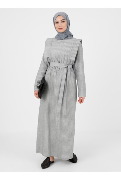 Tavin Beli Lastikli Elbise - Siyah - Tavin