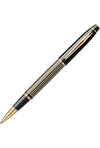 Scrikss Noble 35L Rollerkalem Çizgi Desenli Siyah Altın