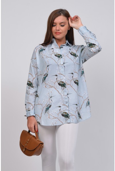 Tusse Renkli Desenli Pamuklu Büyük Beden Gömlek Tusse Renkli Desenli Pamuklu Büyük Beden Gömlek