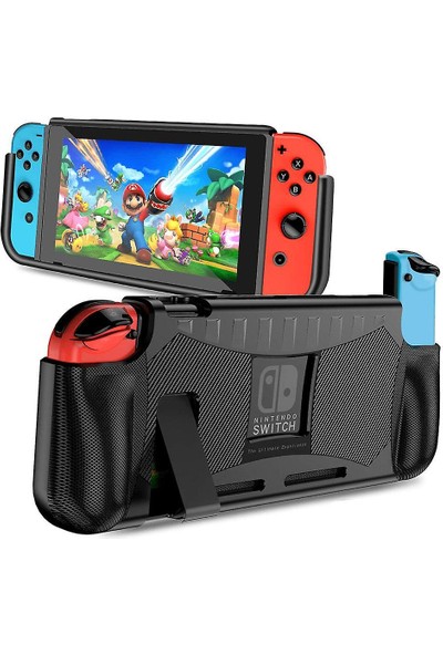 Xhang Nintendo Anahtarı Için Kılıf, Siyah Tpu Kavrama Koruyucu Kapak Kılıfı Destek Standlı Xhang Nintendo Anahtarı Için Kılıf, Siyah Tpu Kavrama Koruyucu Kapak Kılıfı Destek Standlı