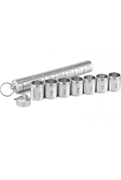 Xhang Haftalık Hap Kutusu, Alüminyum Alaşım Taşınabilir Hap Tutucu Su Geçirmez Ilaç Organizatörü