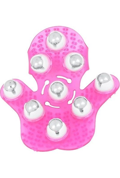 Xhang 9 Toplar Rulo Masaj Palmiye Şeklinde Vücut Masajı Eldiven Stres Rölyef (Kırmızı)