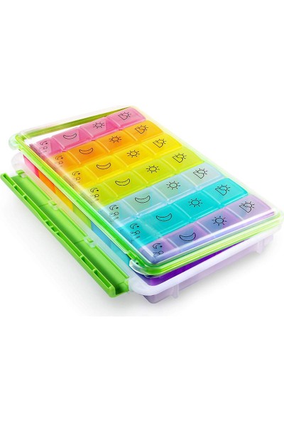 Xhang Yedi Gün 28-Izgara Gökkuşağı Hap Kutusu Taşınabilir Hap Durumda Saklama Bölmesi Hap Dağıtıcı (Yurt Dışından)