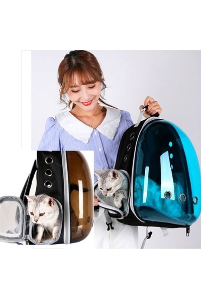 Alife Şeffaf Astronot Kapsül Kedi Köpek Seyahat Yolculuk Fermuarlı Hava Alan Taşınabilir Sırt Çantası