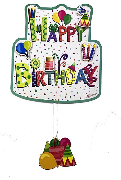 Parti Happy Birthday Yazılı Asmalı 3D Doğum Günü Süslemesi